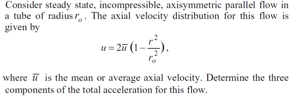 Solved Consider steady state, incompressible, axisymmetric | Chegg.com