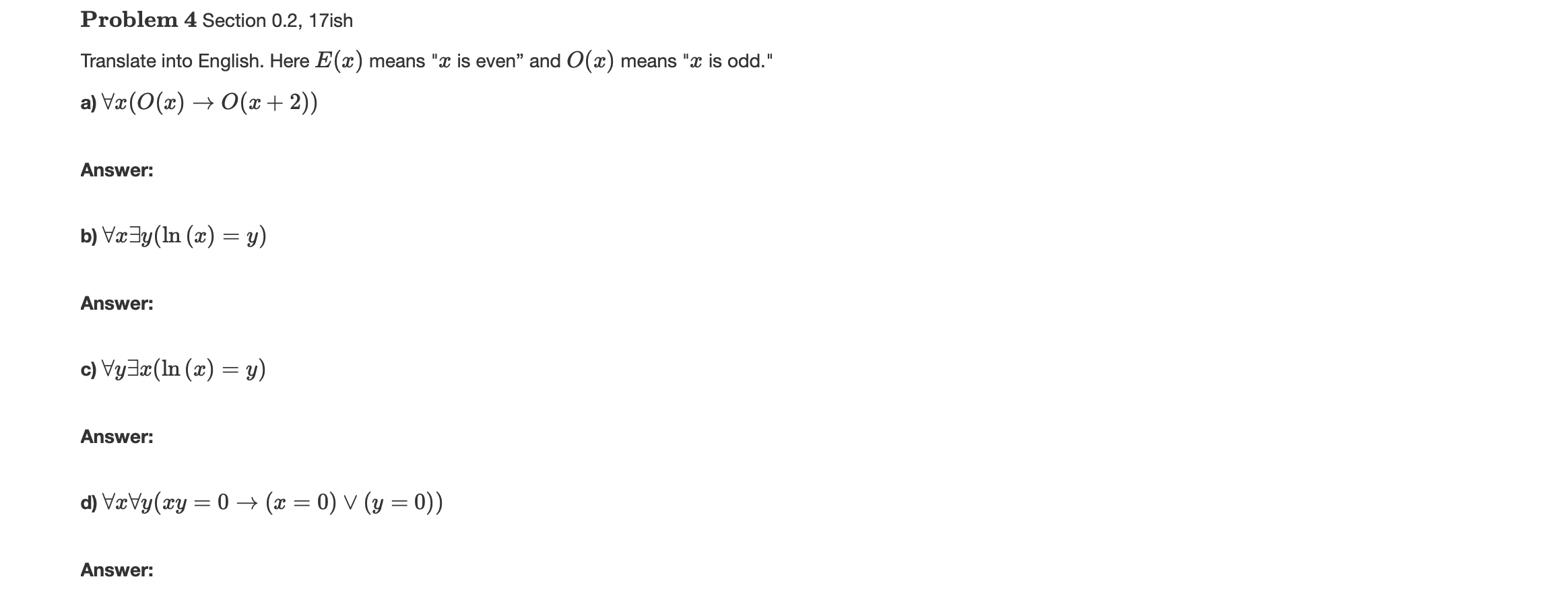 Solved Problem 4 Section 0.2,17 ish Translate into English. | Chegg.com