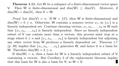 Solved Let W be a subspace of a finite dimensional vector | Chegg.com