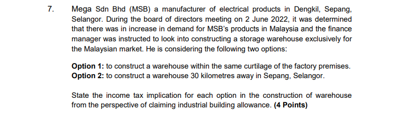 Solved Mega Sdn Bhd (MSB) a manufacturer of electrical | Chegg.com