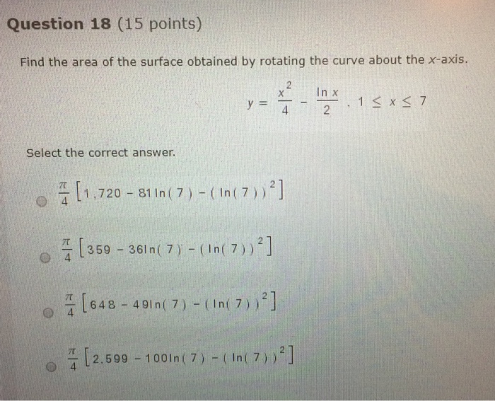 Solved Find the area of the surface obtained by rotating the | Chegg.com