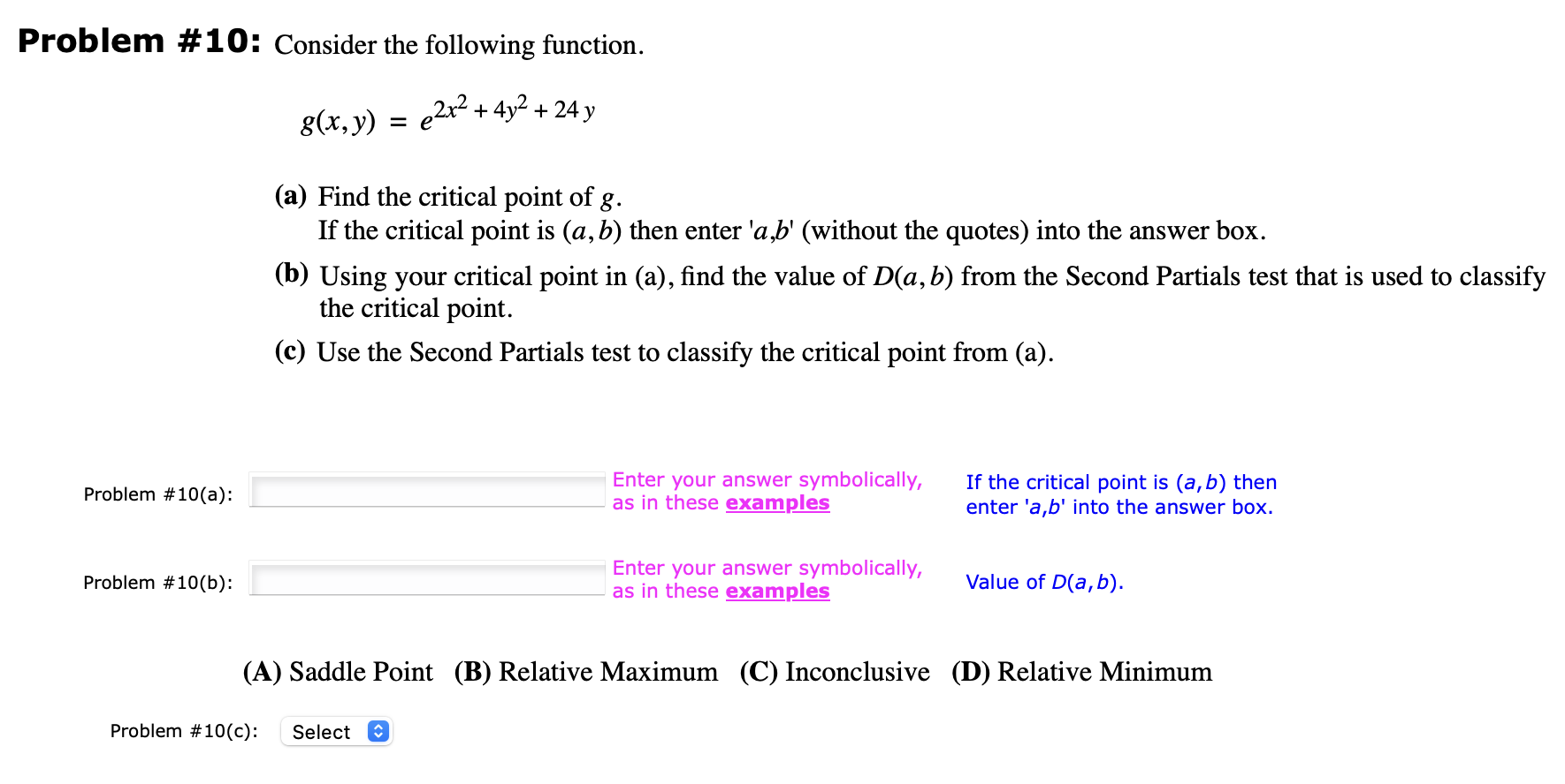 Solved Problem \#10: Consider the following function. | Chegg.com