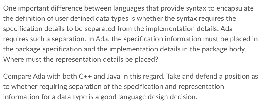 Solved One important difference between languages that | Chegg.com