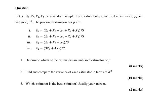 Solved Let X1,X2,X3,X4,X5 be a random sample from a | Chegg.com