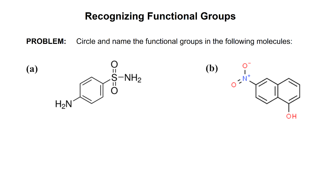 Solved RECOGNIZING FUNCTIONAL GROUPS Circle and name the | Chegg.com