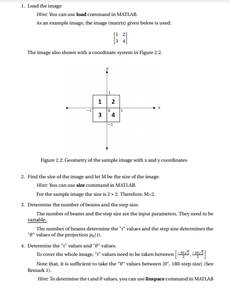 1. Load the image Hint: You can use load command in | Chegg.com