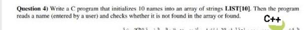 Solved Question 4 Write A C Program That Initializes 10