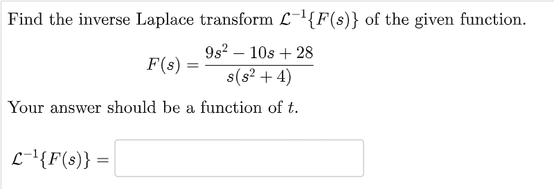 Solved Find the inverse Laplace transform L-1{F(s)} ﻿of the | Chegg.com