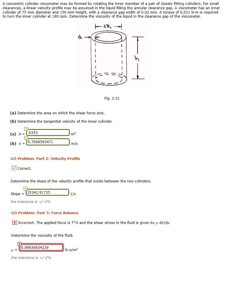 Solved A concentric cylinder viscometer may be formed by | Chegg.com