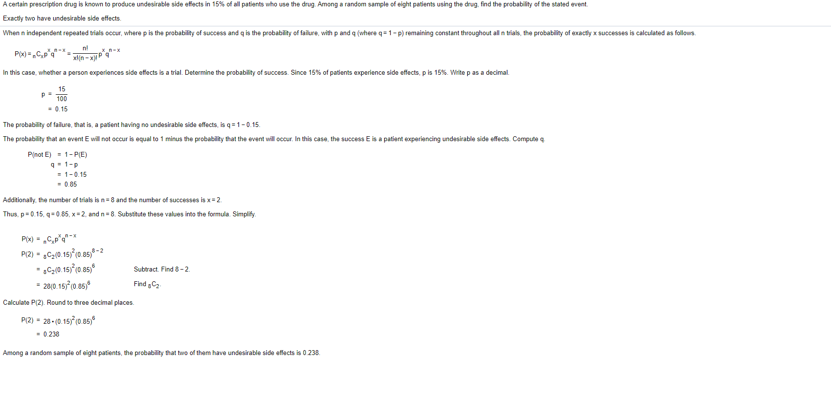 Solved P(x)=nCxpxqn−x=x!(n−x)!n!pxqn−x In this case, whether | Chegg.com