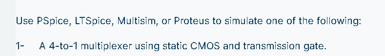 Solved Use PSpice, LTSpice, Multisim, or Proteus to simulate | Chegg.com