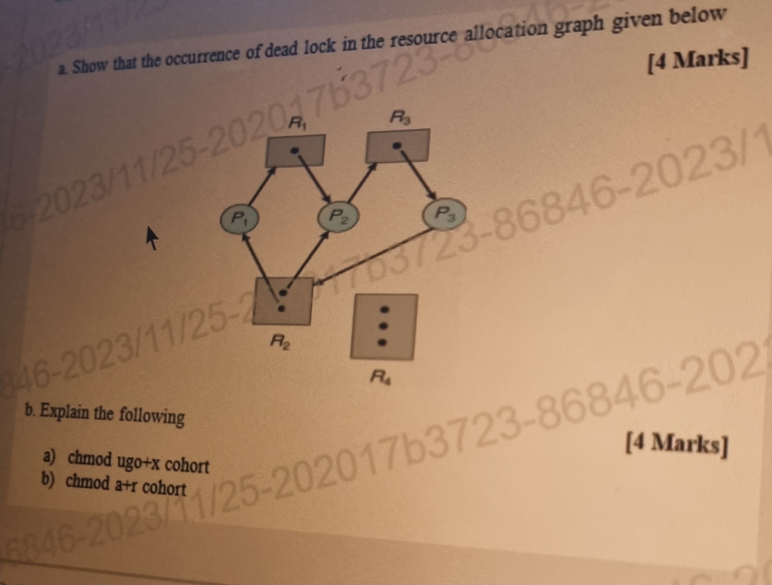 Solved 2. Show that the occurrence of dead lock in the | Chegg.com