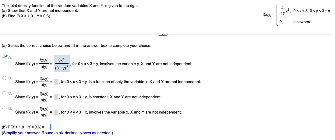 Solved The joint density function of the random variables X | Chegg.com