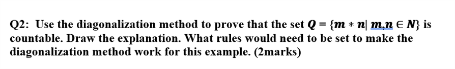 Solved Q2: Use the diagonalization method to prove that the | Chegg.com