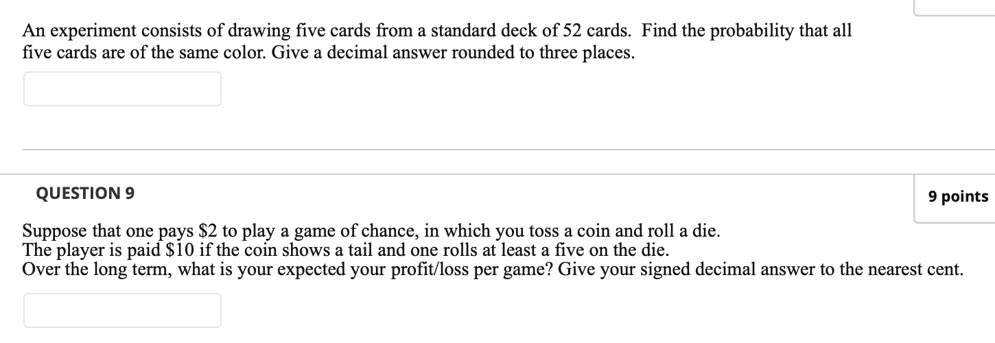 Solved a An experiment consists of drawing five cards from a | Chegg.com