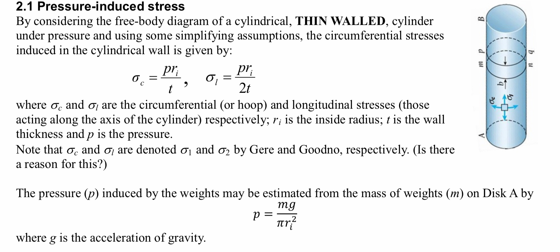B P n 9 m с 2.1 Pressure-induced stress By | Chegg.com