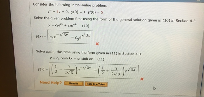 Solved Consider the following initial-value problem. y" - 3y | Chegg.com