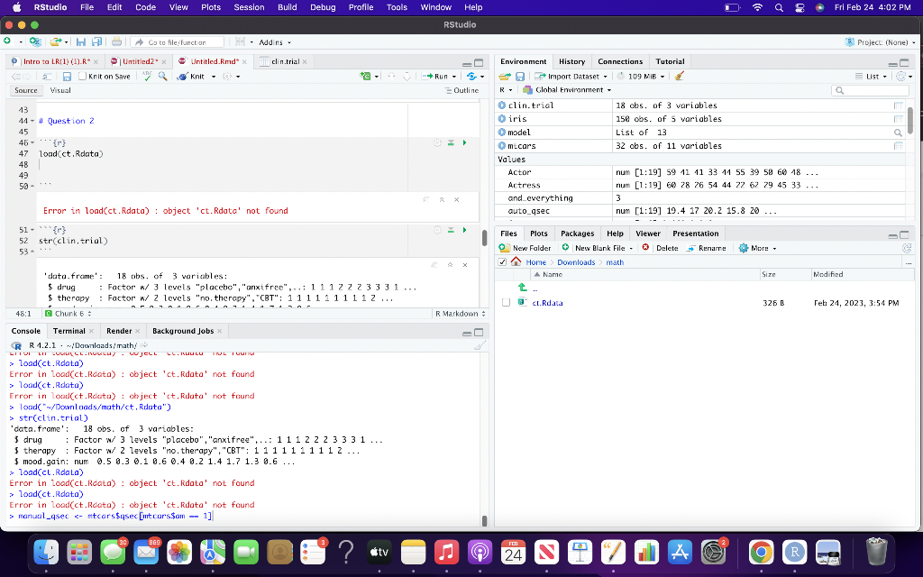 Solved On R I have my working directory set to the same | Chegg.com