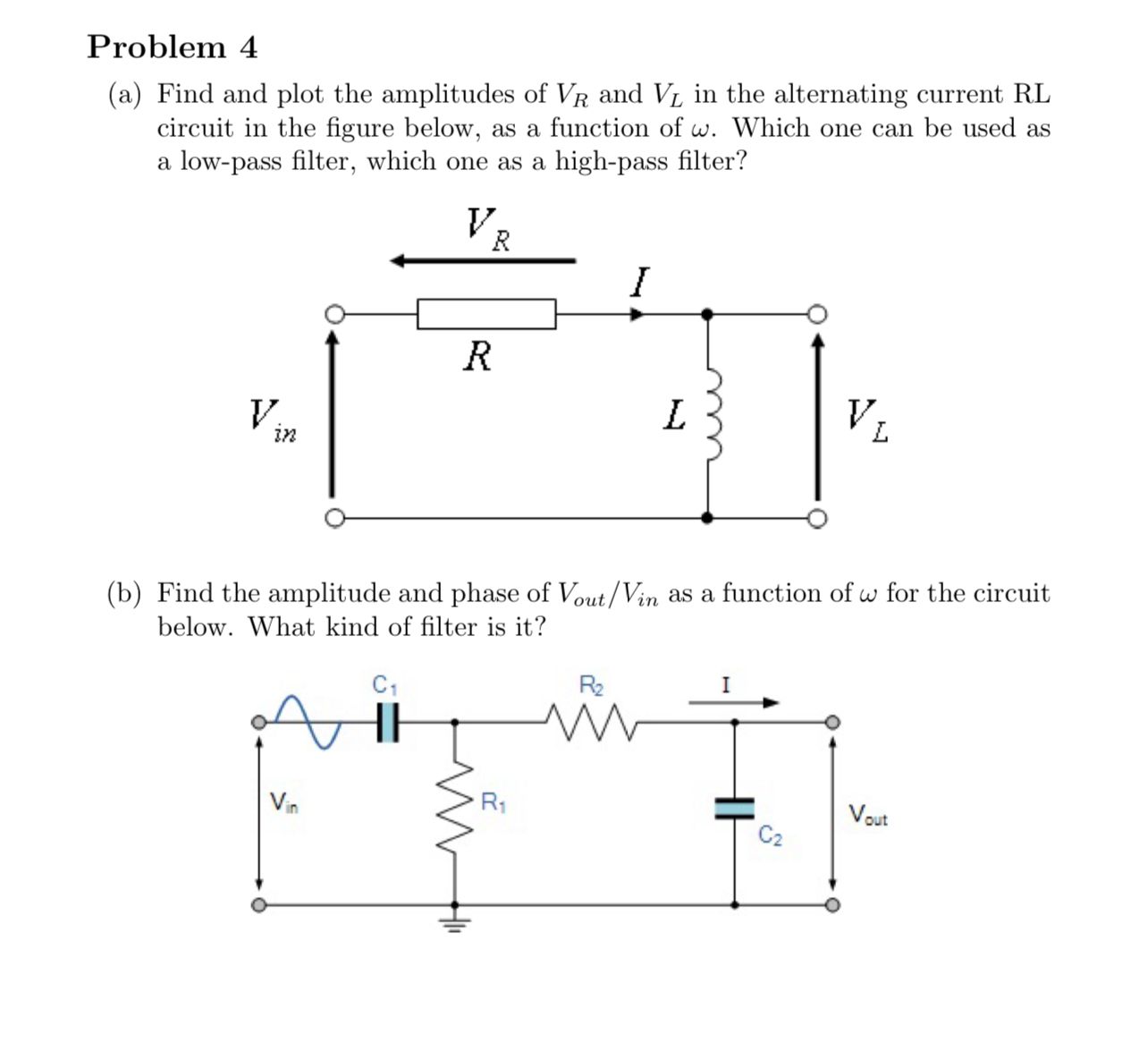Solved (a) Find and plot the amplitudes of VR and VL in the | Chegg.com