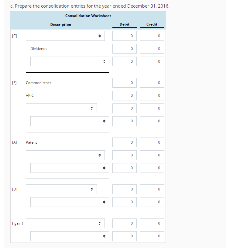 Solved Prepare consolidation spreadsheet for intercompany | Chegg.com