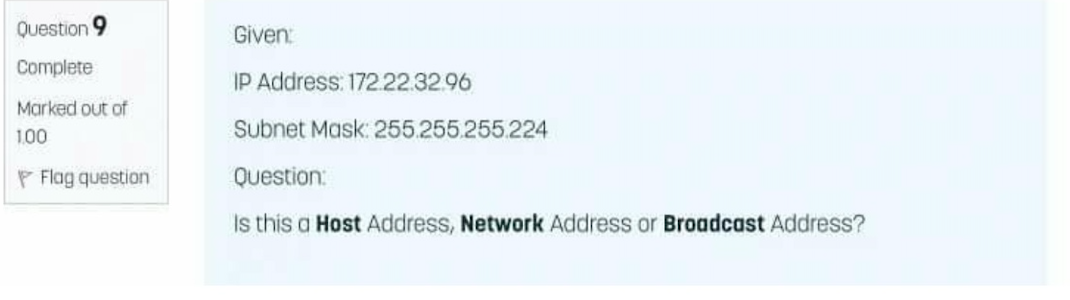 Solved Given: IP Address: 172.22.32.96 Subnet Mask: | Chegg.com