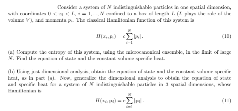 Solved Consider a system of N indistinguishable particles in | Chegg.com
