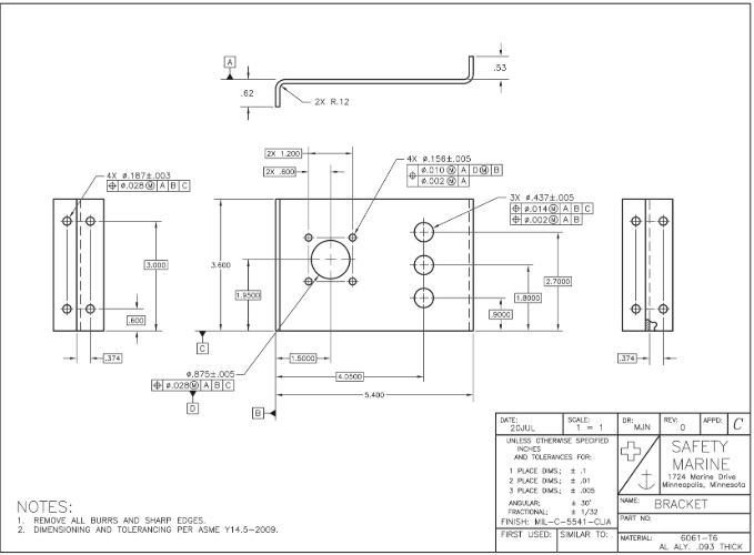 Solved 4. Calculate the MMB value for Datum Feature D in the | Chegg.com