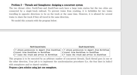 Solved Problem 2 - Threads and Semaphores: designing a | Chegg.com