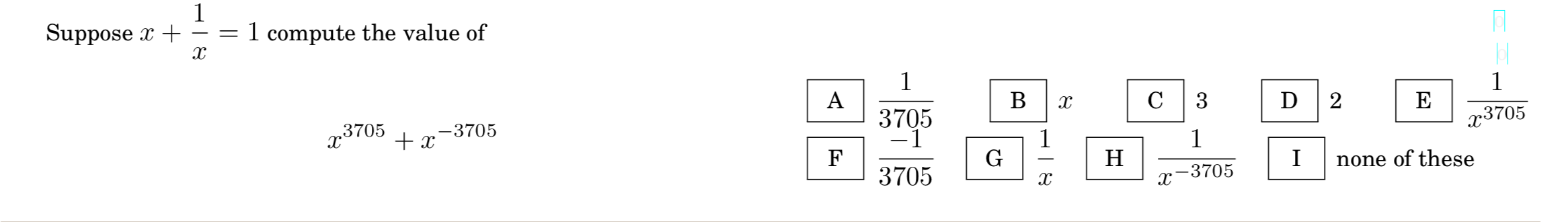 Solved Suppose x + 1 compute the value of A B D 2 x3705 3705 | Chegg.com
