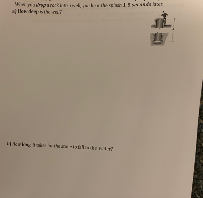 Solved When you drop a rock into a well, you hear the splash | Chegg.com