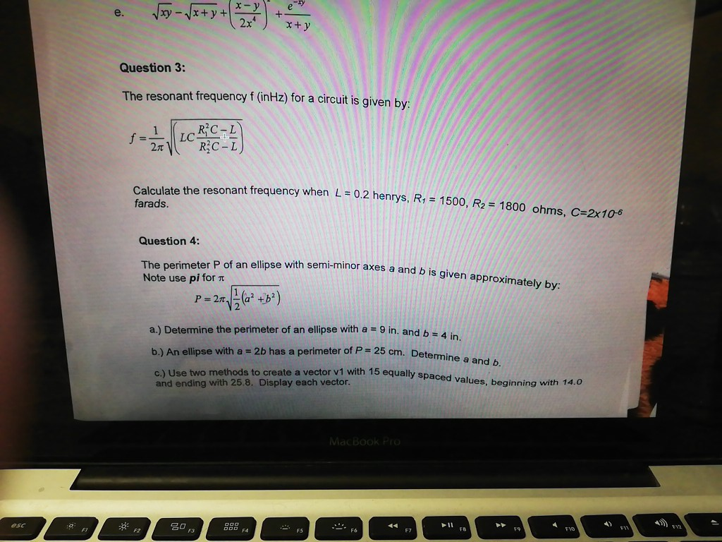 Solved Question 2: Use MATLAB to compute the following. tan | Chegg.com