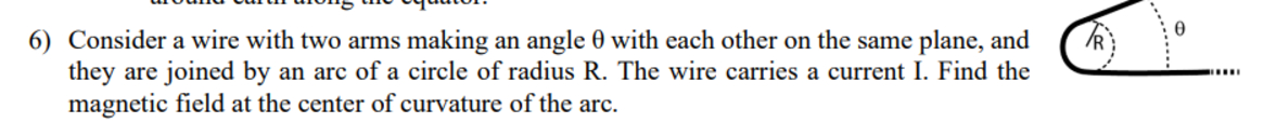 Solved Consider a wire with two arms making an angle theta | Chegg.com