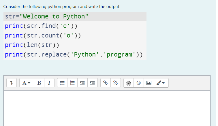 Solved Consider the following python program and write the | Chegg.com