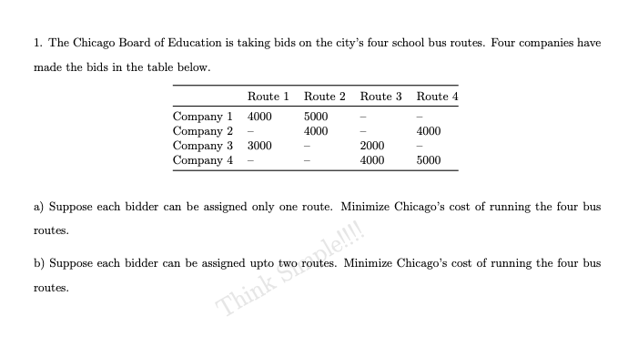 Solved I need this solved in AMPL format using mod and dat | Chegg.com