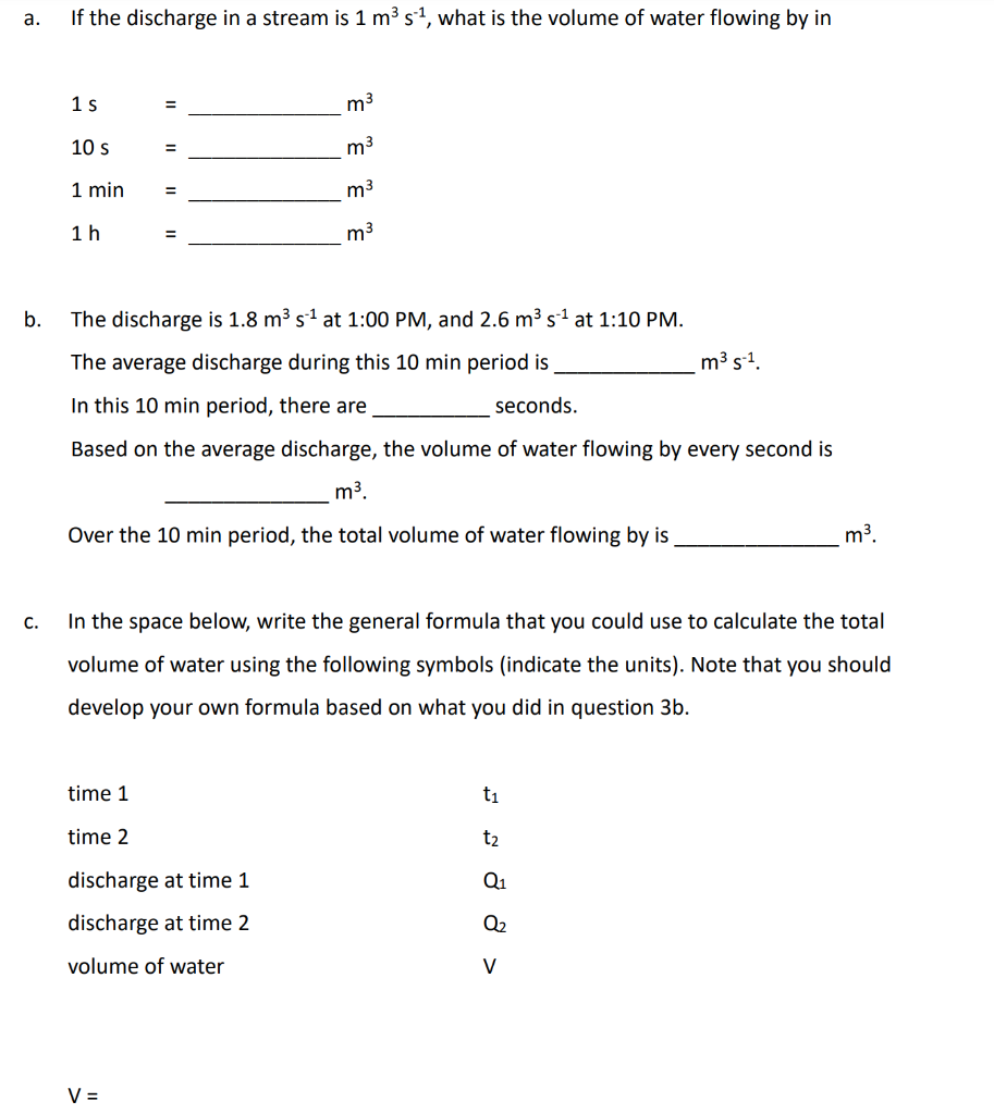 solved-a-if-the-discharge-in-a-stream-is-1-m3-s1-what-is-chegg