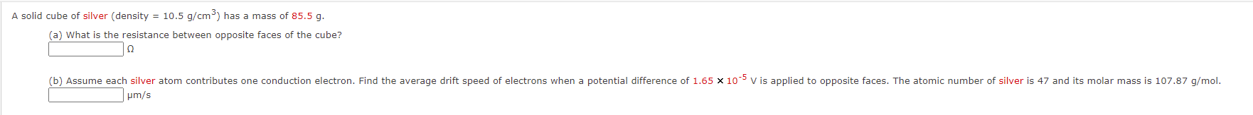 Solved A solid cube of silver (density = 10.5 g/cm) has a | Chegg.com