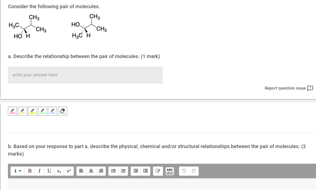 Solved Consider the following pair of molecules. CH3 CH3 H2C | Chegg.com