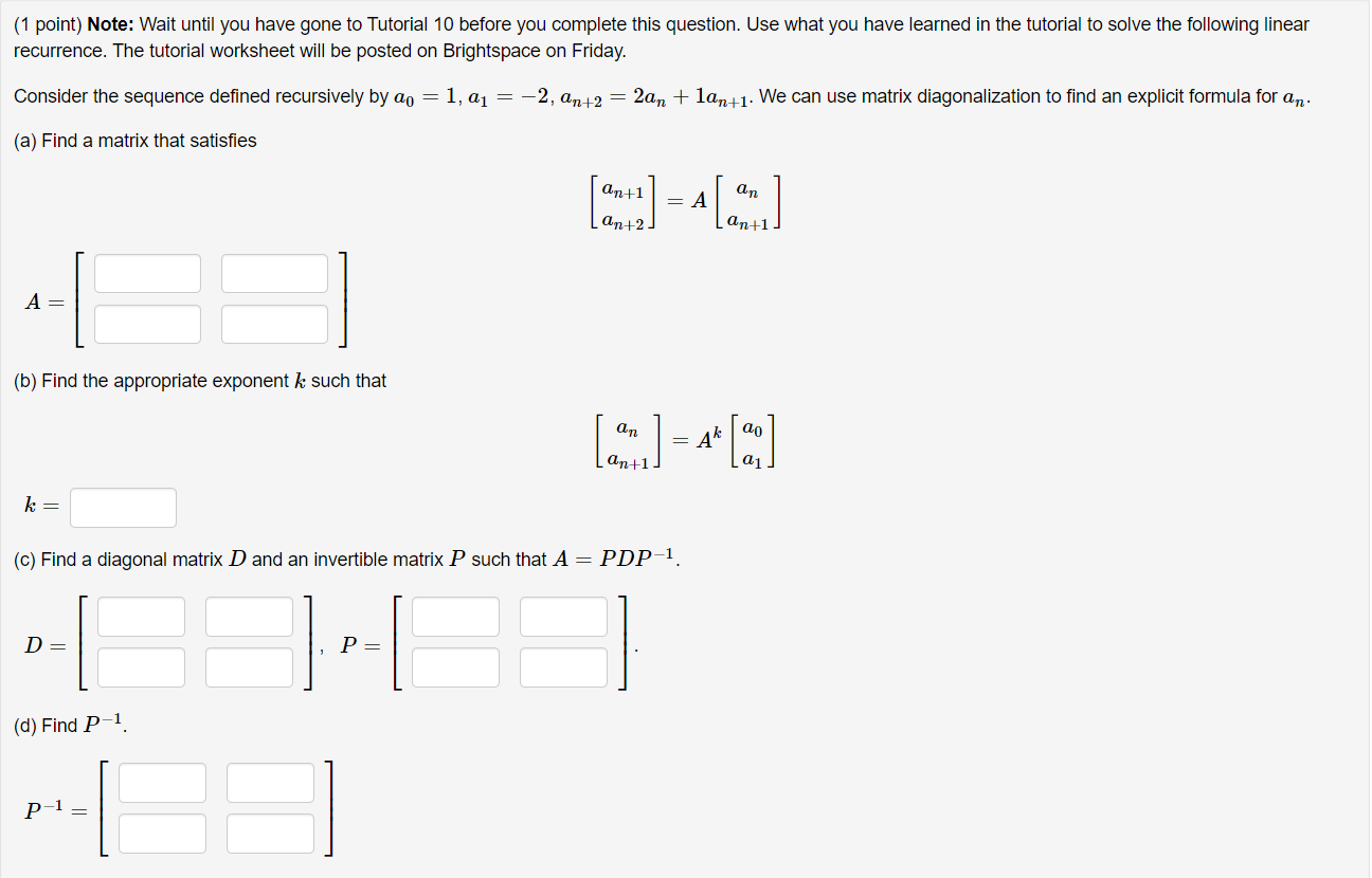 Solved (1 point) Note: Wait until you have gone to Tutorial | Chegg.com