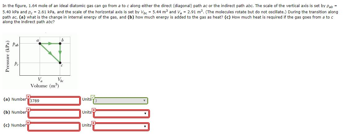 Solved In the figure, 1.64 mole of an ideal diatomic gas can | Chegg.com
