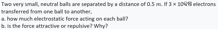 Solved Two very small, neutral balls are separated by a | Chegg.com