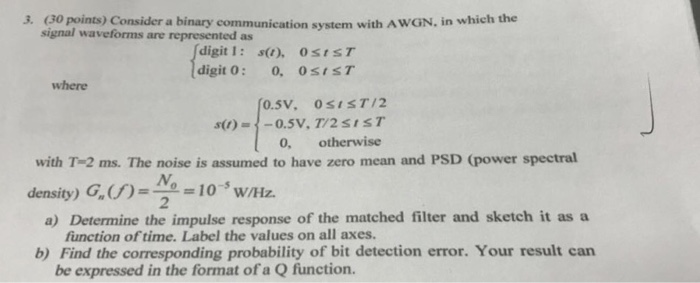 Solved 3. 30 points) Consider a binary communication system | Chegg.com