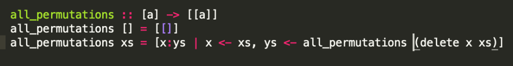 Solved Please help with this Haskell permutations function | Chegg.com