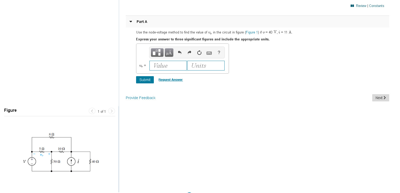 Solved Review Constants Part A Use the node-voltage method | Chegg.com