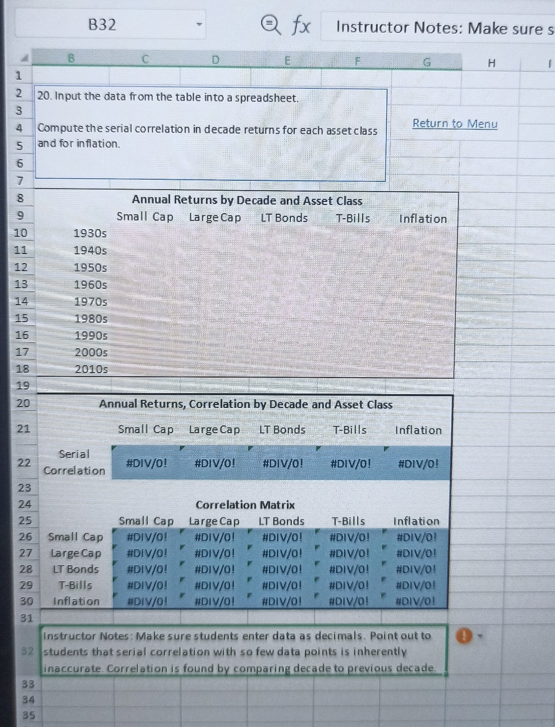 2 20. ﻿Input the data from the table into a | Chegg.com