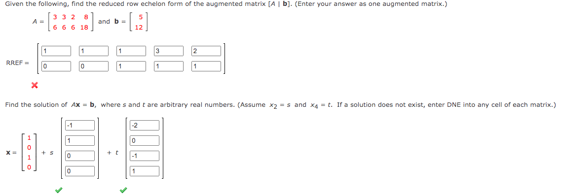 Solved Given the following, find the reduced row echelon | Chegg.com