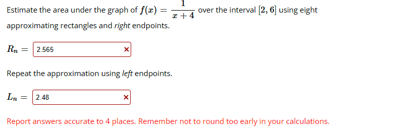 Solved Estimate the area under the graph of f(x)=x+41 over | Chegg.com