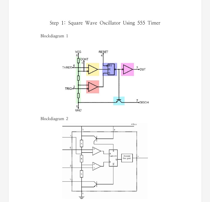 Solved Step 1: Square Wave Oscillator Using 555 Timer | Chegg.com