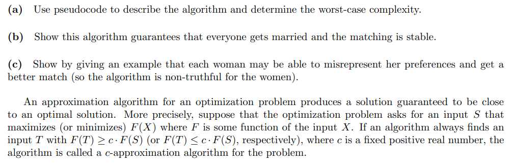 Solved The stable matching problem, in its most basic form, | Chegg.com