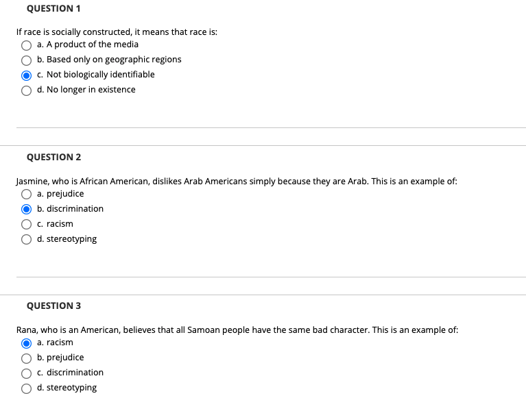 Solved QUESTION 1 If race is socially constructed, it means | Chegg.com