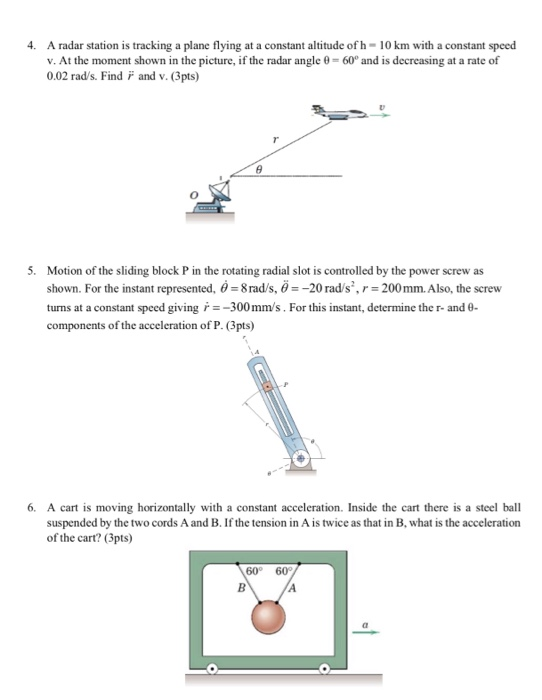 Solved 4. A radar station is tracking a plane flying at a | Chegg.com